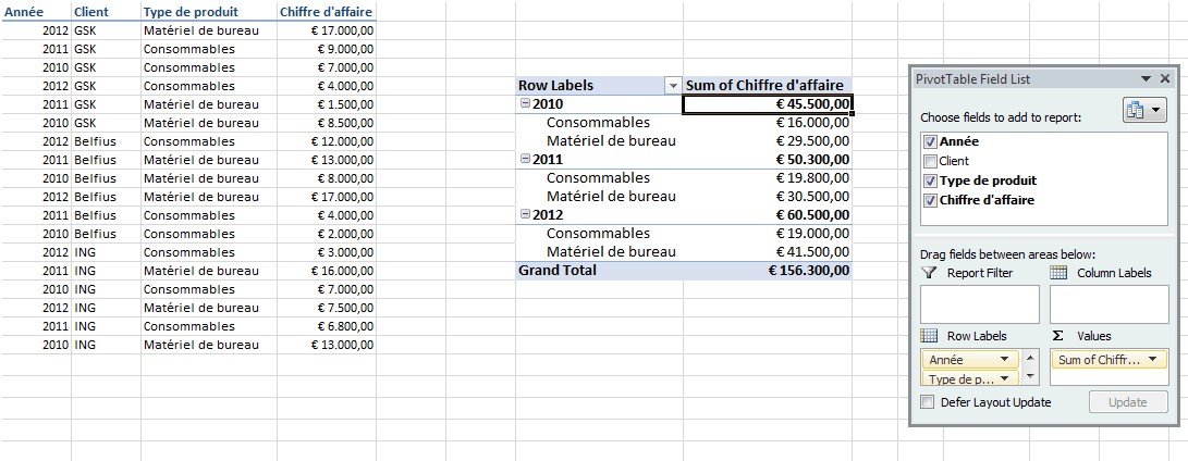 Dynamic cross tables in Excel
